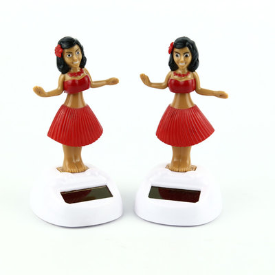 Solar Powered Dancing Hula Girl-Red  Suit  (Colors Vary)  car dashboard toy