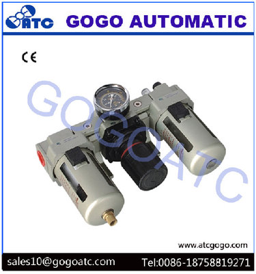 China Air Source Treatment Unit Pneumatic Air Filter Pressure Regulator Lubricator 1/8 inch Manual drain supplier