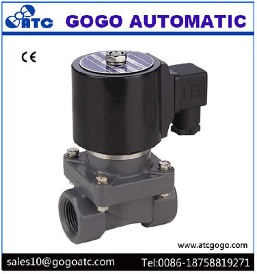 China Viton / EPDM Sealing PVC Solenoid Valve For Liquids Acids Alkalis / Gas CE supplier