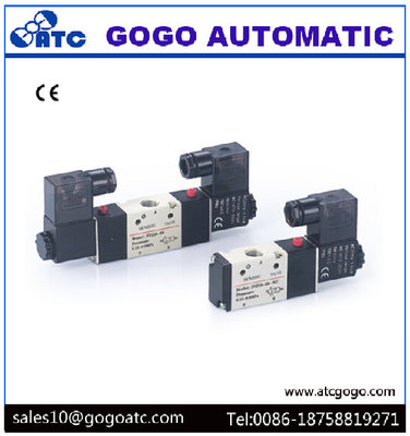 24VDC 3 Way Air Control Pneumatic Solenoid Valve With Port 1/4" BSP Plug Type Red LED Light supplier