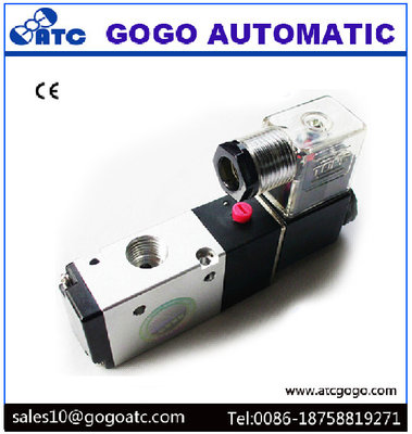 24VDC 3 Way Air Control Pneumatic Solenoid Valve With Port 1/4" BSP Plug Type Red LED Light supplier