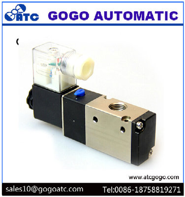 24VDC 3 Way Air Control Pneumatic Solenoid Valve With Port 1/4" BSP Plug Type Red LED Light supplier