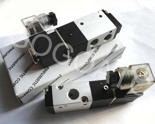 24VDC 3 Way Air Control Pneumatic Solenoid Valve With Port 1/4" BSP Plug Type Red LED Light supplier