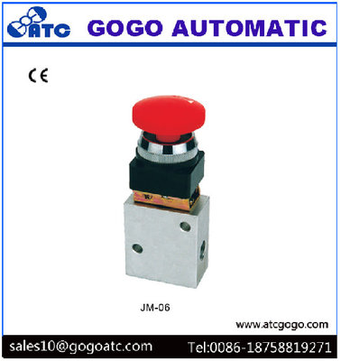 3 Way Pneumatic Valve , Air Manual Mechanical Control Pneumatic Button Valve Spring Reset Type supplier