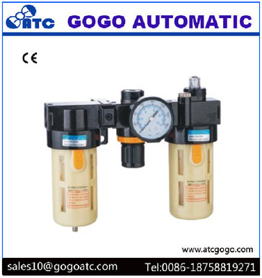 AC2000 1/4 Inch Air Compressor Filter Regulator , Pneumatic Frl Air Filter Regulator With Gauge supplier