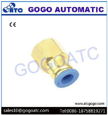 Straight quick brass hose connector 8mm 1/2 PT pneumatic female threaded union fitting PCF 8-04 air pipe joint supplier