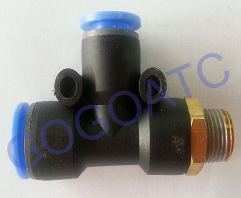 three-joint thread side 3 way hose connector 4mm 1/8 BSP tee fitting PD 4-01 triangle for pneumatic air valve supplier