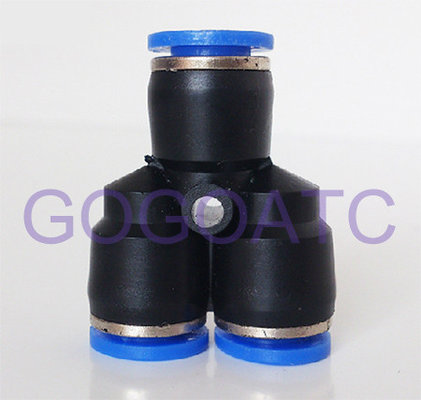Pneumatic 8mm Stainless Quick Connect Fittings , Plastic Hose 3 Way Y Type Air One Touch Quick Coupler Fittings supplier