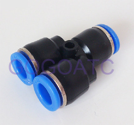 Pneumatic 8mm Stainless Quick Connect Fittings , Plastic Hose 3 Way Y Type Air One Touch Quick Coupler Fittings supplier
