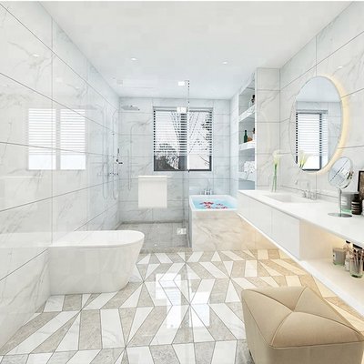 commercial building materials 60x60cm modern design white glazed ceramic wall tile price