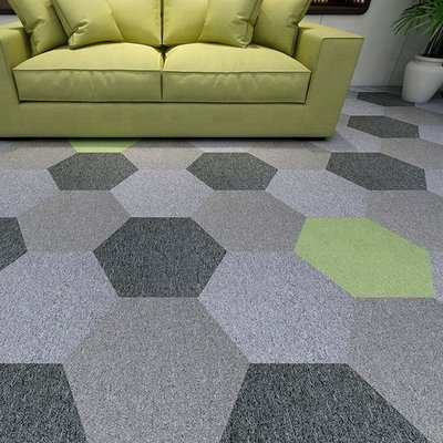 wholesale luxury hotel hallway hexagon green nylon modular carpet tile