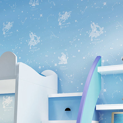 eco-friendly nonwoven 3d bedroom house wallpaper baby pink for kids
