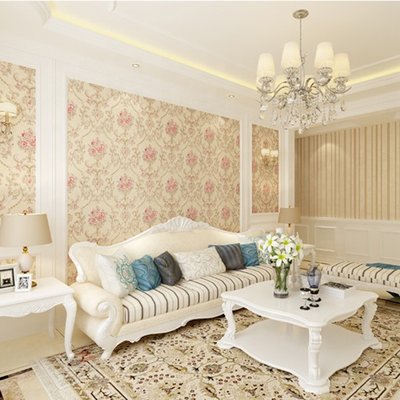 European style nonwoven sound proof floral 3D stereoscopic embossed interior wall paper wallpaper home decoration