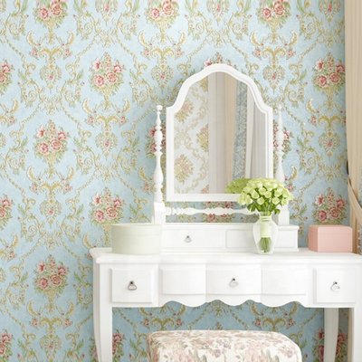 European style nonwoven sound proof floral 3D stereoscopic embossed interior wall paper wallpaper home decoration