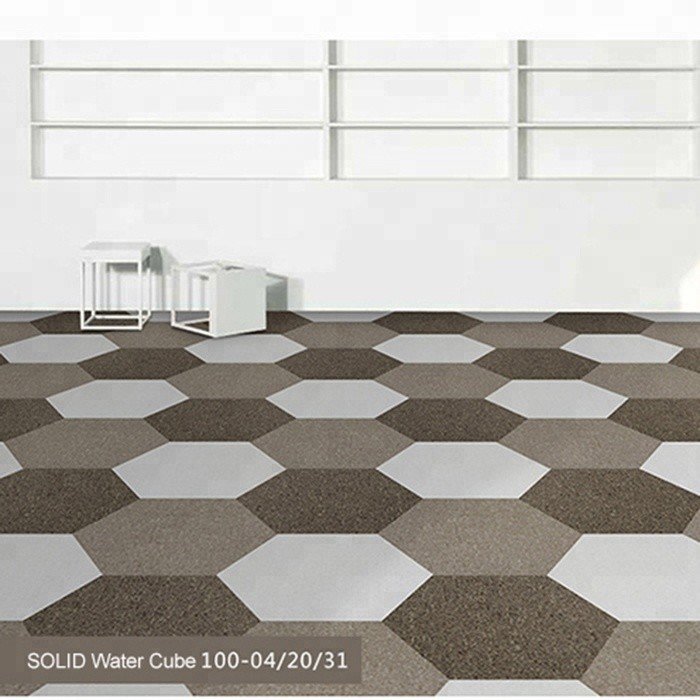 Wholesale nonwoven 100%nylon black and white residential carpet tiles for home