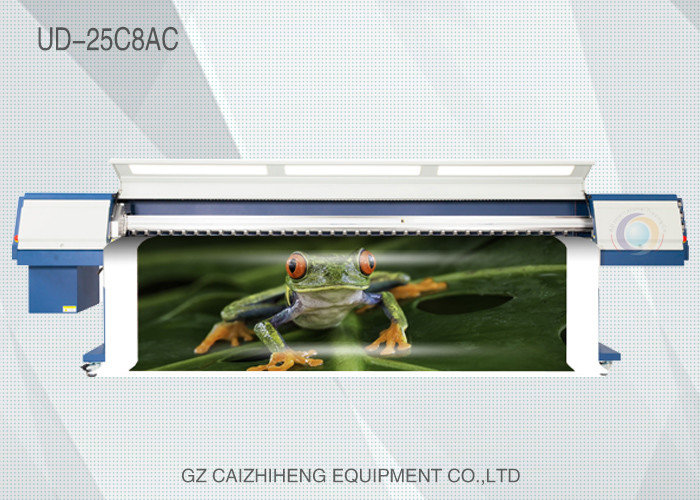Roll To Roll Eco Solvent Printers , Galaxy UD 25C8AC CMYK Solvent Flex Printing Machine