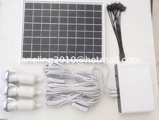 10W/7AH Li-ion lithium battery solar home power system with 3pcs LED 3W bulbs switch cable CE/TUV