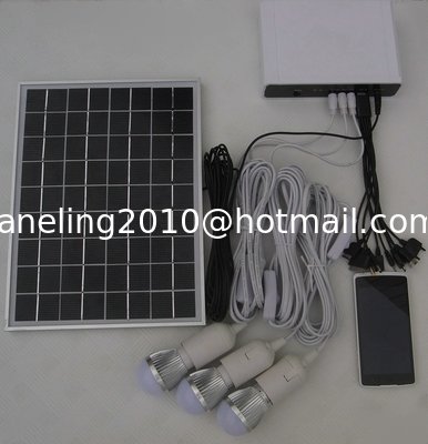 portable  solar power system Lighting Africa free power to load with LED DC bulbs and USB mobile charging
