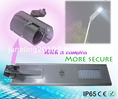 China factory price solar street LED lighting integrated lithium battery ,with camera pv panel outdoor solar lights