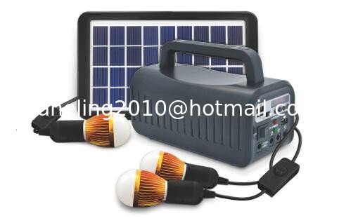 off grid solar energy  portable solar power home system 3W solar lighting system with Radio speaker black