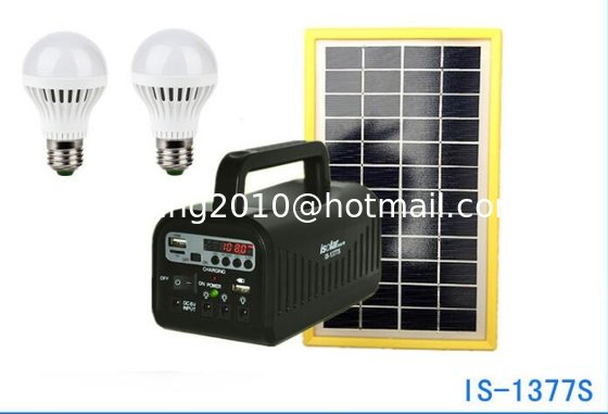 off grid solar energy  portable solar power home system 3W solar lighting system with Radio speaker black