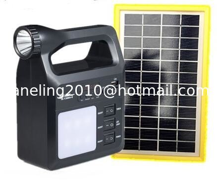 3W portable solar home system solar powered energy yellow color with radio speaker mobile charging