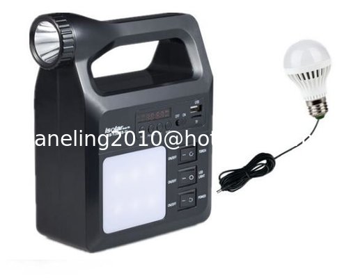 3W solar powered energy solar home system yellow color with radio speaker mobile charging with lithium battery
