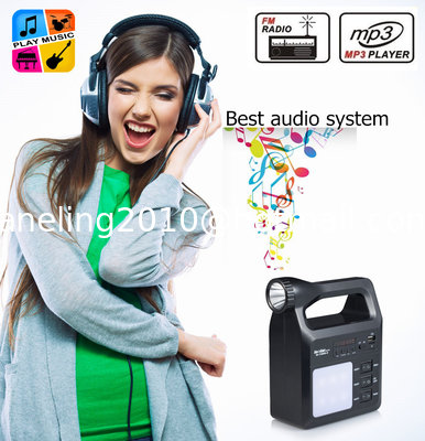 3W solar powered energy solar home system yellow color with radio speaker mobile charging with lithium battery