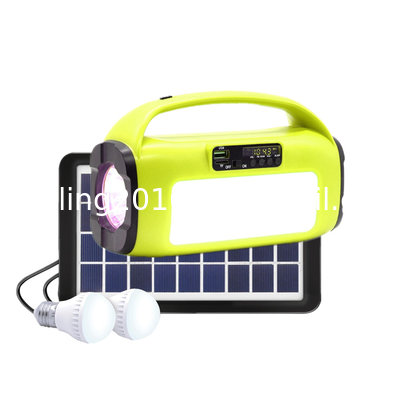 Renewable solar FM radio solar home power system LED lighting torch solar power kits solar energy system