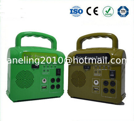 Stand alone home using green energy mini solar lighting kit integrated radio FM/AM