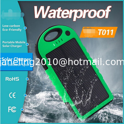 5000mAh Solar Panel Power Bank for Samsung Galaxy S4 S5 outdoor using IP65