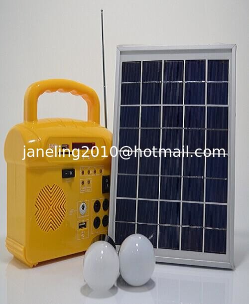 10W portable solar power system for home , with Radio ,USB and MP3