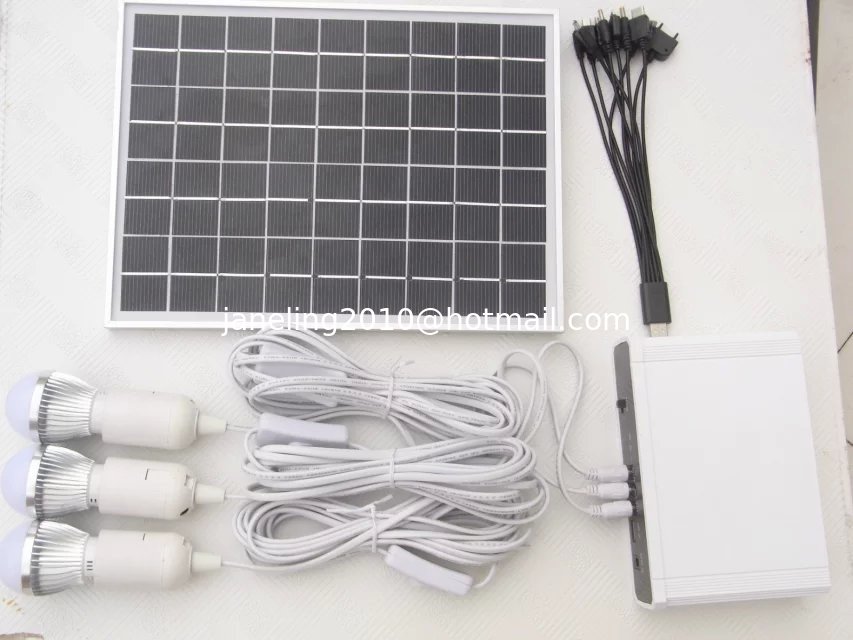 10W/7AH Li-ion lithium battery solar home power system with 3pcs LED 3W bulbs switch cable CE/TUV