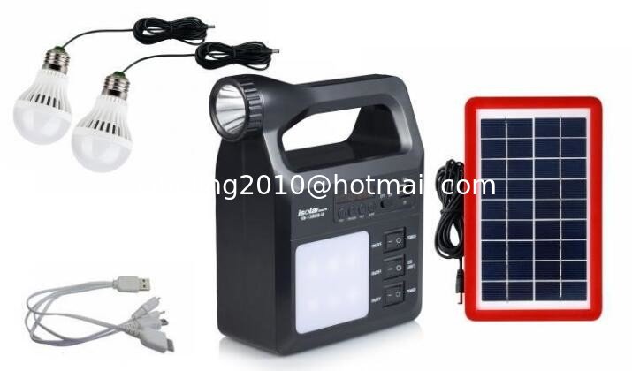3W solar powered energy solar home system yellow color with radio speaker mobile charging with lithium battery