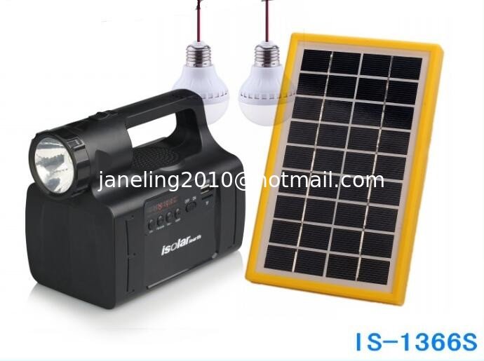 Solarbright portable small mini rechargeable led home lighting solar power with USB charger FM radio led bulb