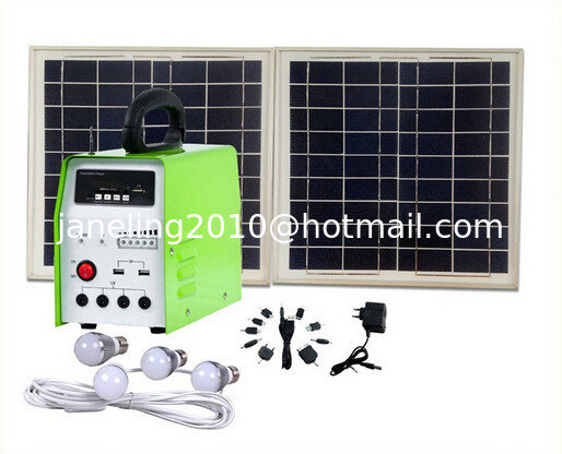 portable solar generator solar energy system integrated radio functions FM/AM radio, USB
