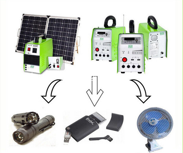 20W Home Solar Lighting System / mini solar power system with FAN, TV, RADIO
