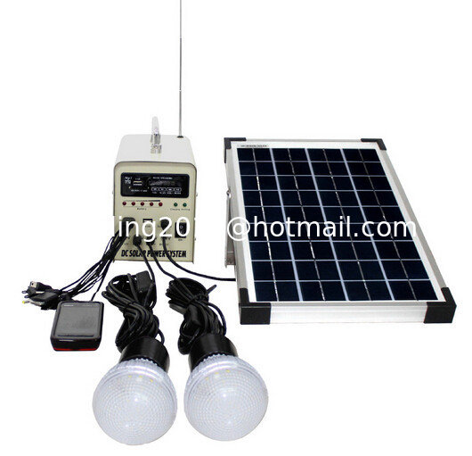 10W; 20W; 50W Portable Solar Power System builted in radio functions FM/AM radio, USB