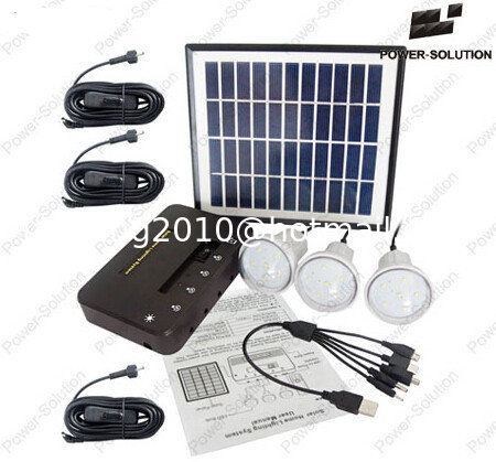 Portable solar power system builted in  lithium battery  with LED lighting for home