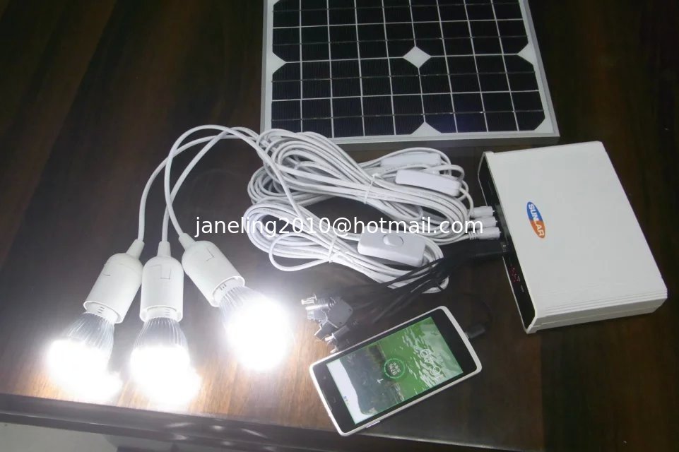 solar power system 5W solar system with lithium battery for solar home LED light yellow