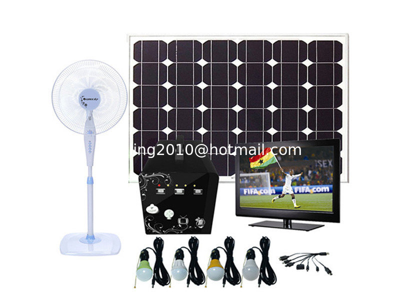 Solar power home system 80W for TV/ Satellite receiver , LED lighting, radio using