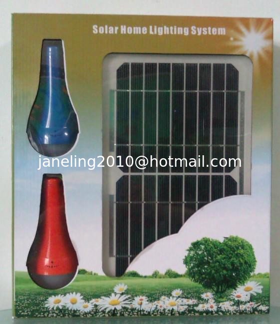 Portable solar lamps 5W with 2pcs LED bulbs lithium battery solar home lighting system CE factory price