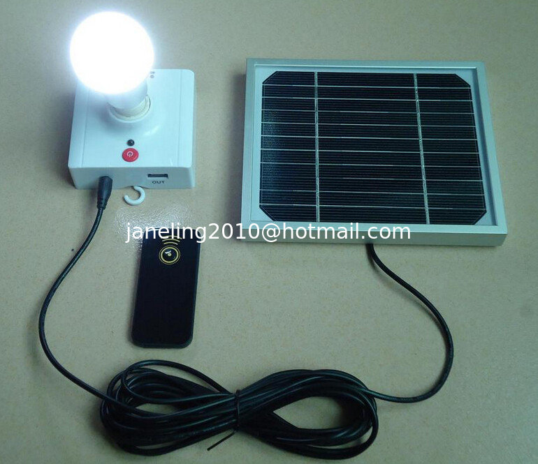 solar lighting  with 3W LED bulbs with  remote control functions ,handing on the wall