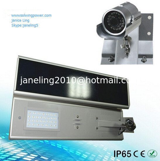 30W integrated solar street light camera outdoor wireless solar power security IR camera