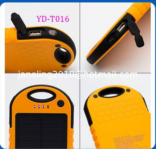 Portable Waterproof Cell Phone Solar Charger 12000mA for iPhone 6 plus CE/FCC/ROHS/MSDS