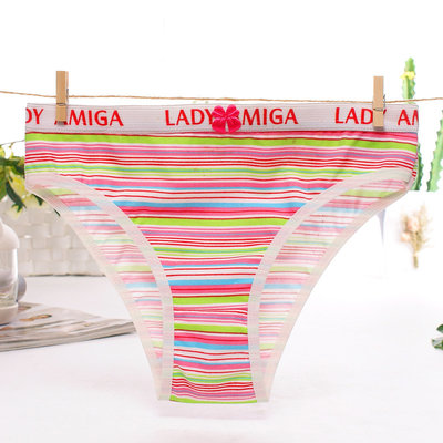 Stripes Printing Sexy Women Open Panties Photo