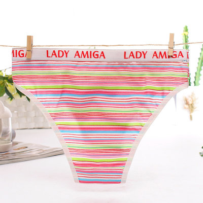 Stripes Printing Sexy Women Open Panties Photo