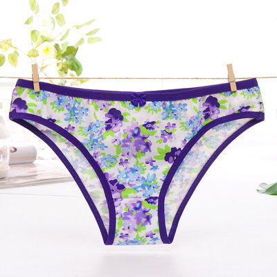 Good Quality Flower Printing Lycra Cotton Girls' Underwear