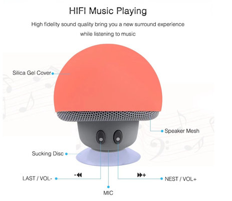 Wireless bluetooth Speaker Portable Mini Speakers Mushroom Waterproof Bass Stereo Speaker With Mic For Mobile Phone Comp