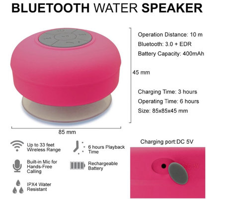 2018 Hottest BTS06 wireless mini suction shower waterproof bluetooth speaker